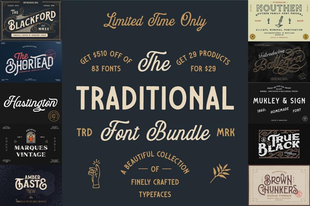 video: [Expiring Now] The Traditional Font Bundle - Save Over $500! ⏰